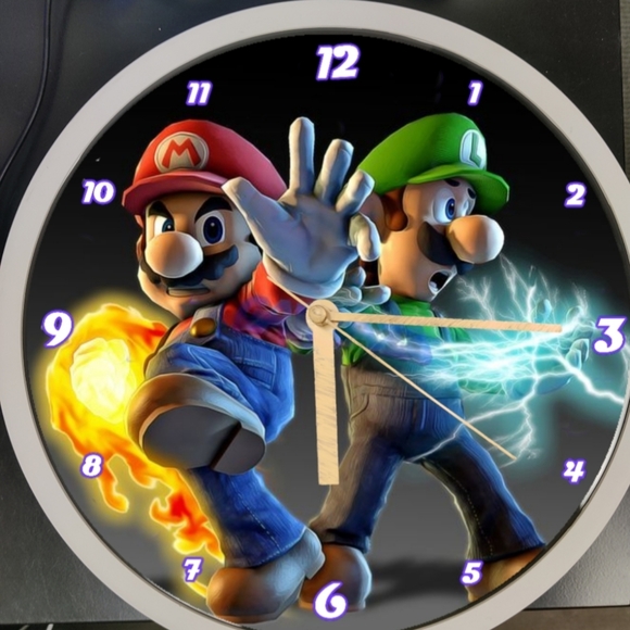mario movie | Wall Decor | Mario N Luigi Clock | Poshmark